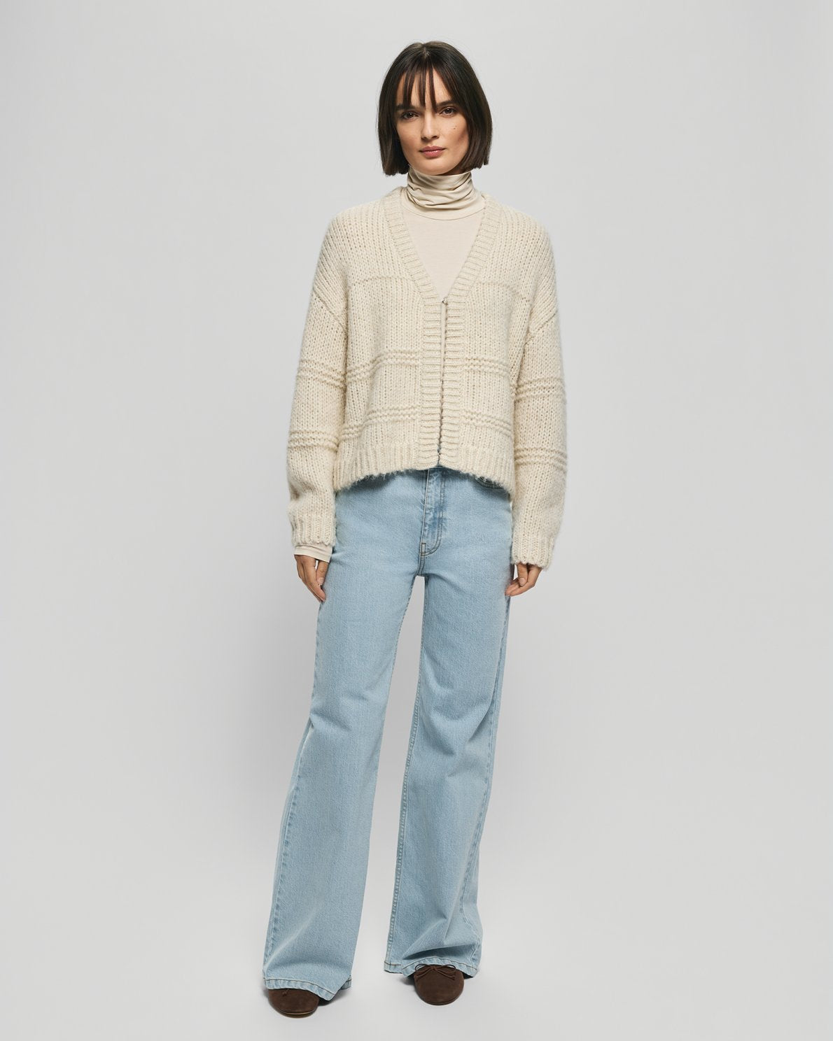 Moss Copenhagen Leilani Heidi Cardigan in Oatmeal – LOLA